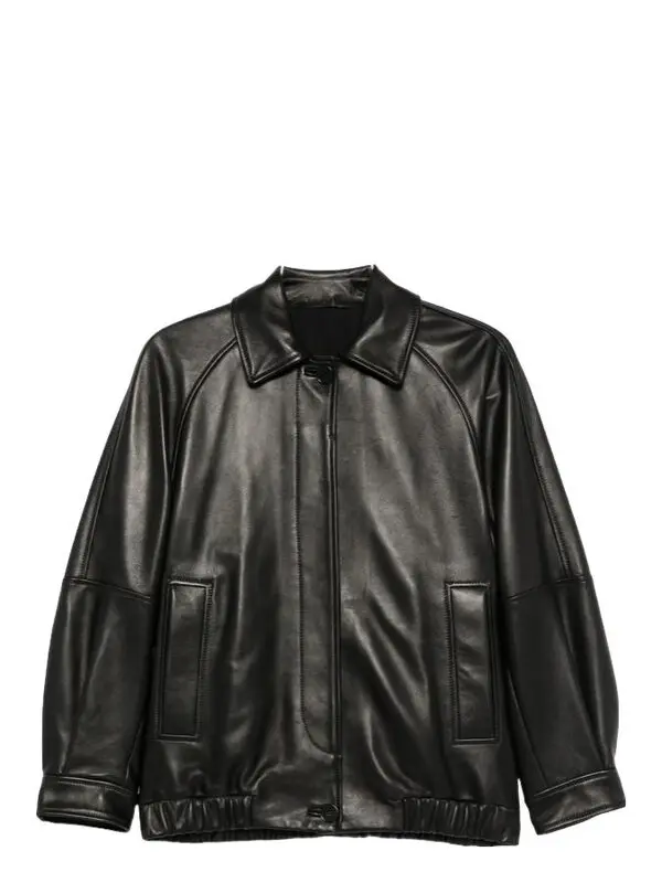 SALVATORE SANTORO Classic Button-up Leather Jacket - Black