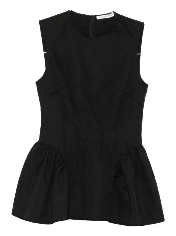 Cecilie Bahnsen Sleeveless Top With Ruffled Hem - Black