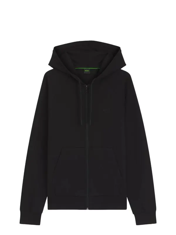 Hugo Boss Long-sleeved Zip-up Hooded Sweatshirt - Black
