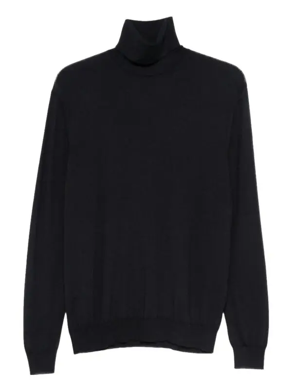 Malo Long-sleeve High-neck Top - Black