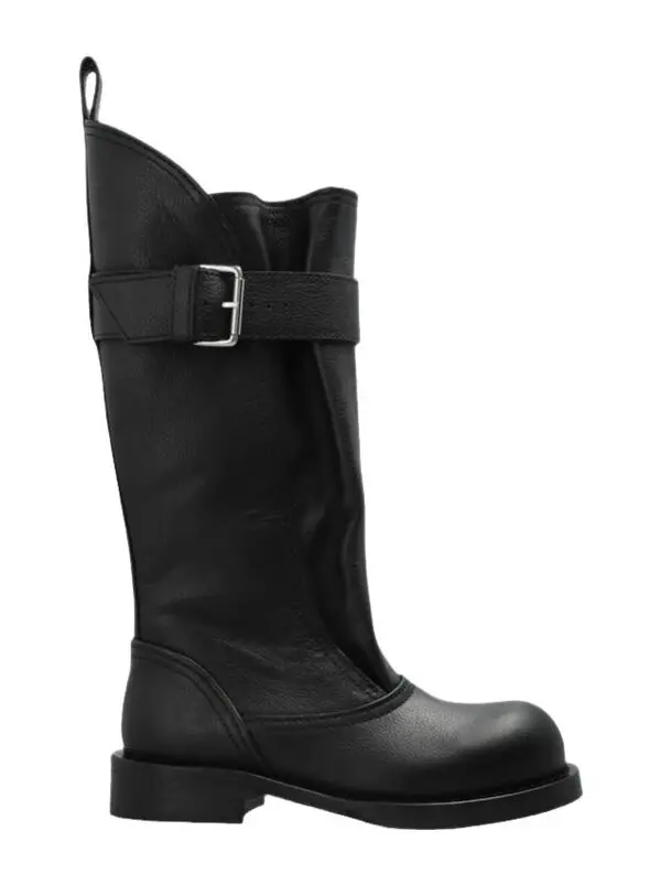 IRO PARIS Round-toe Leather Boots With Buckle Detail - Black