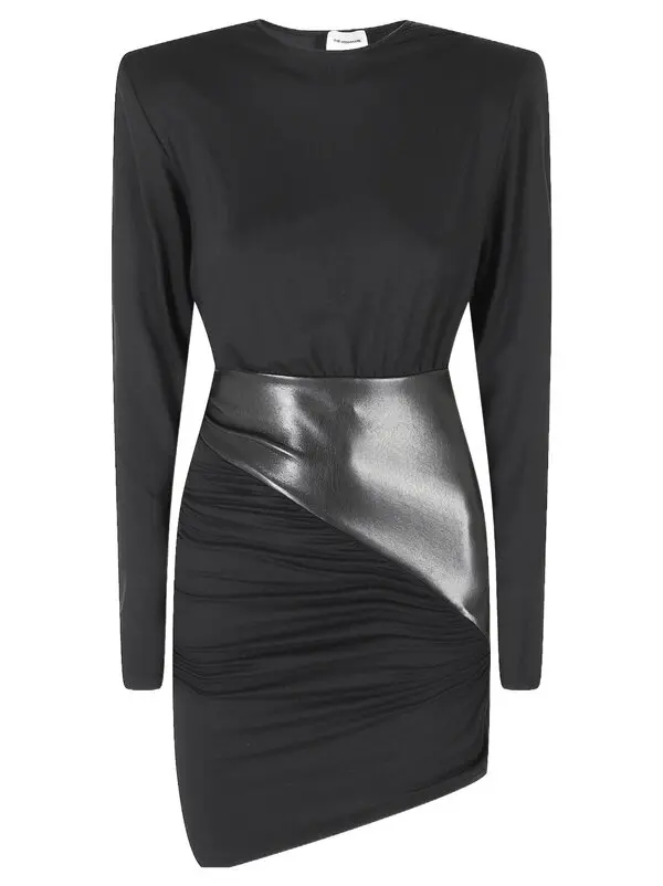 Andamane Draped Mini Dress - Black