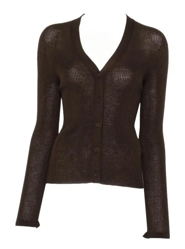 Cecilie Bahnsen Long-sleeved Knit Cardigan - Brown
