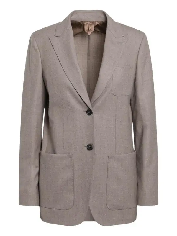 Max Mara Long-sleeved Suit Jacket With Button Closure And Pocket Detail - Deep Khaki
