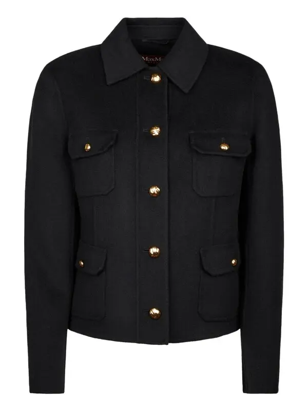 Max Mara Regular Fit Varsity Jacket With Button Closure And Pocket Detailing - Black