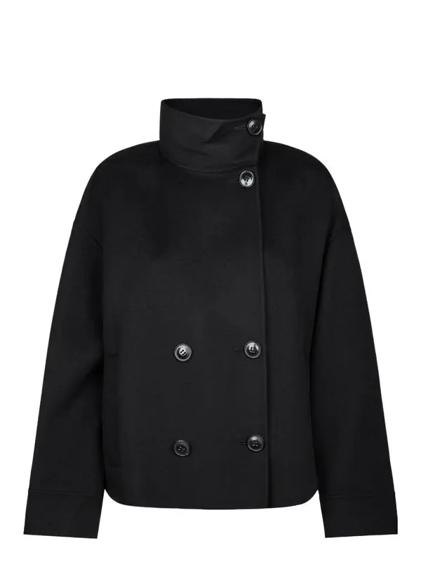 Max Mara Studio Double Breasted Pea Coat - Black