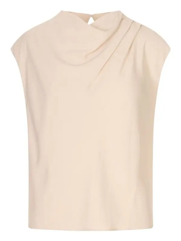 Agnona Sleeveless Draped Top - Nude