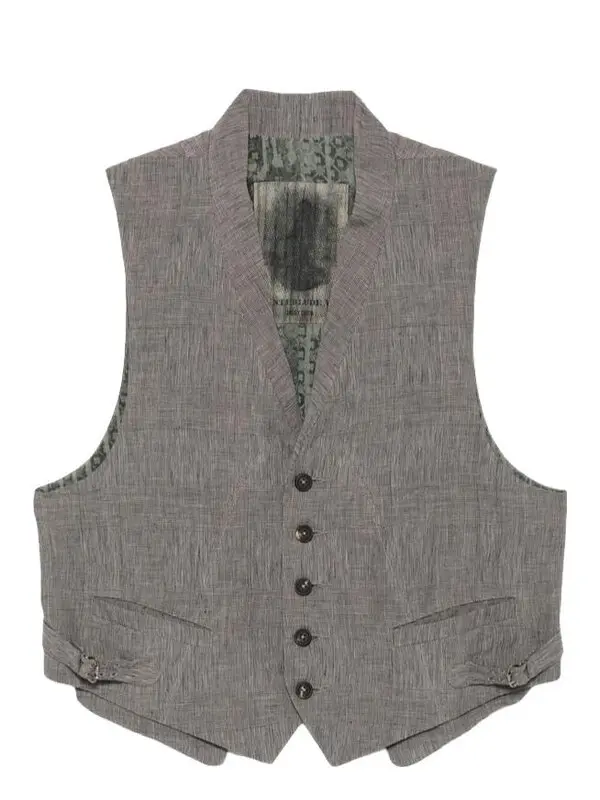 ZIGGY CHEN Sleeveless V-neck Vest - Grey