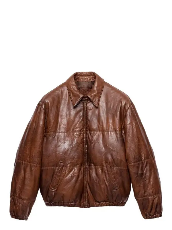Prada Nappa Leather Jacket - Brandy