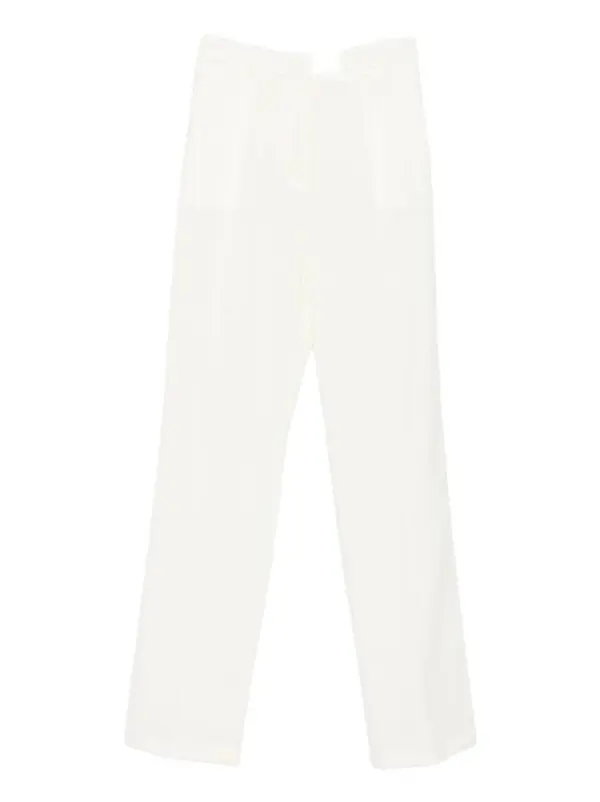 Elisabetta Franchi Gabardine Fabric Trousers - White