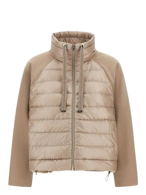Herno Stand-up Collar Quilted Down Jacket - Beige
