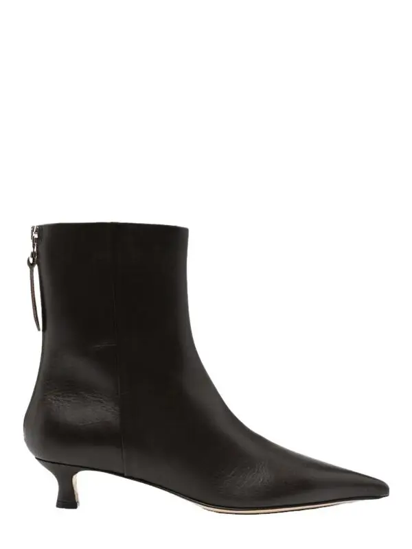 AeydĒ Pointed-toe Ankle Boots With Kitten Heel - Mocha Brown