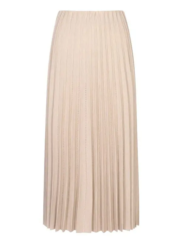 Agnona Pleated Knitted Midi Skirt - No