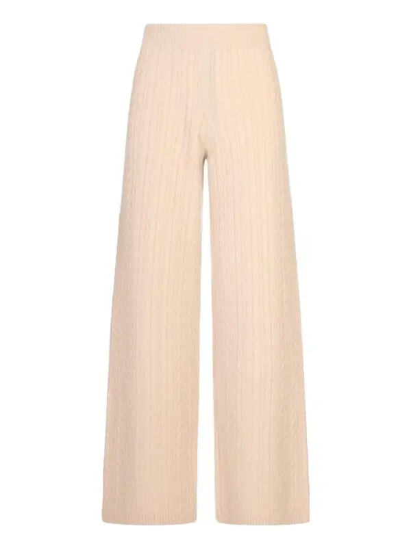 Agnona Ribbed Knit Cable Trousers - Nude