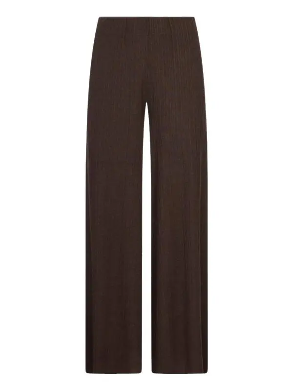 Agnona Straight-leg Ribbed Casual Pants - Black