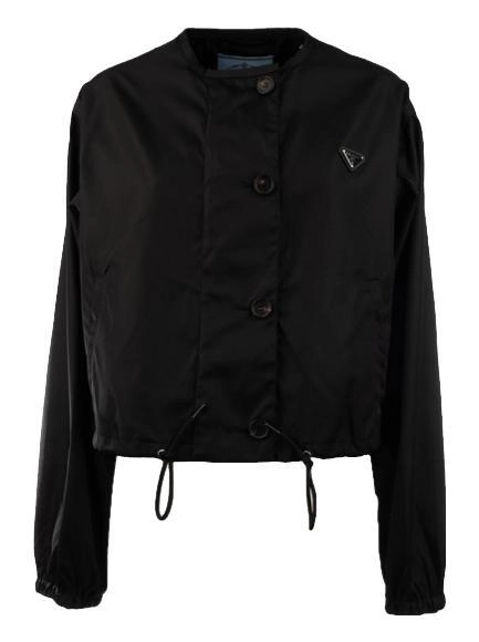 Prada Re-nylon Logo-plaque Jacket - Black