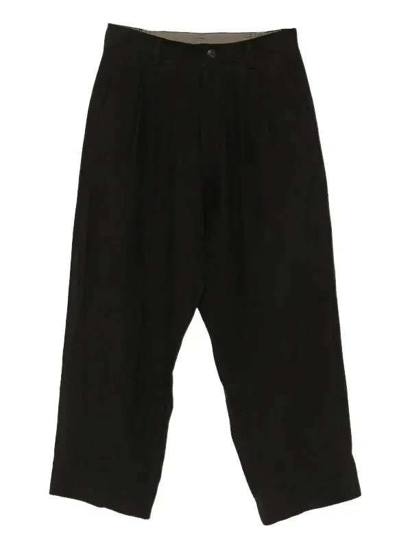 ZIGGY CHEN Pleated Buttoned Trousers - Black