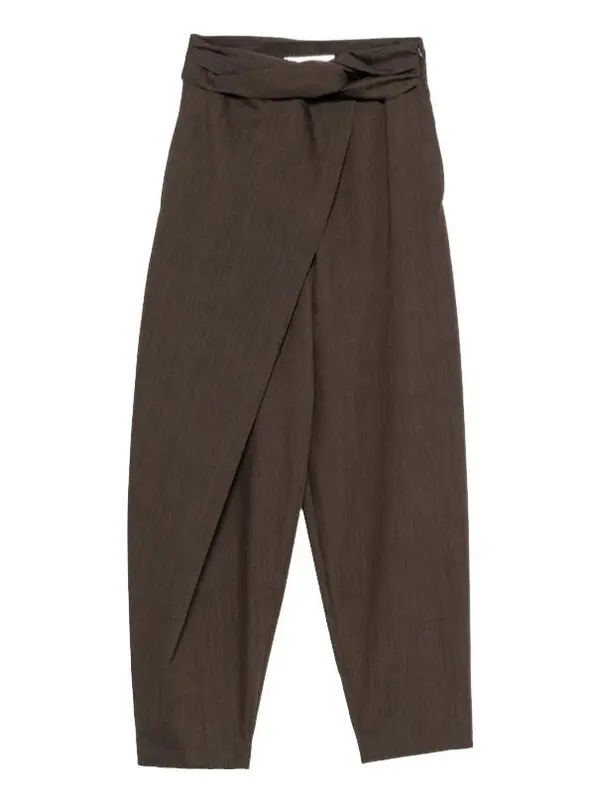 RÓHE Sarong Knot Trousers - Dark Brown