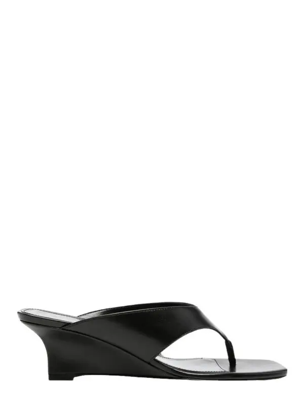 STUART WEITZMAN Square-toe High-heeled Wedge Sandals - Black