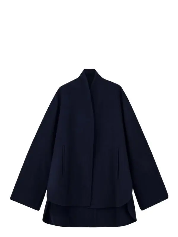Giorgio Armani Pea Coat In Heavy Double Cashmere - Black