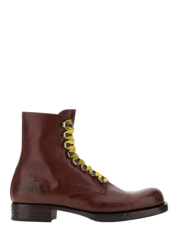 Prada Lace-up Ankle Boots - Brown