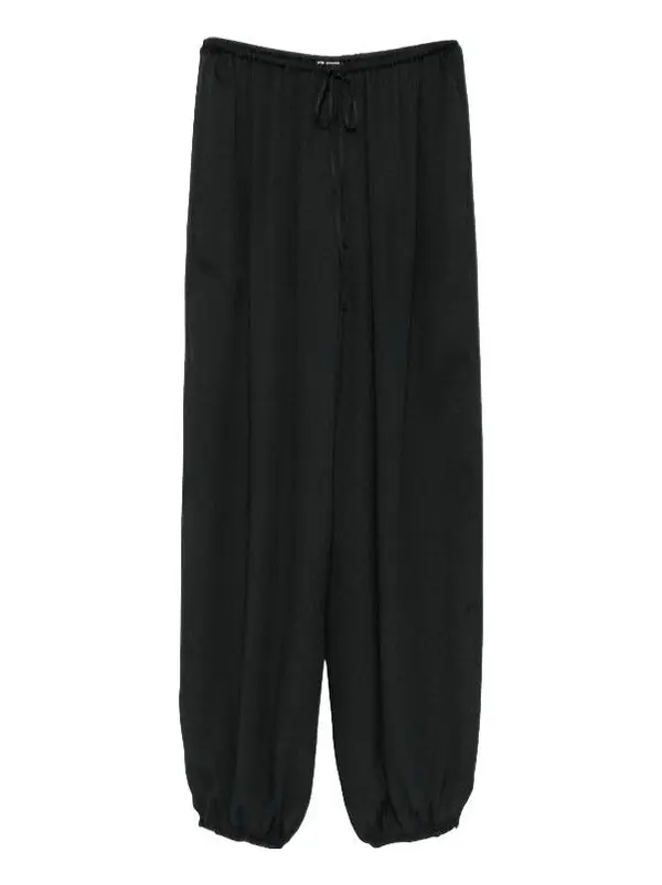 FORTE_FORTE Drawstring Elastic Waist Pants - Black