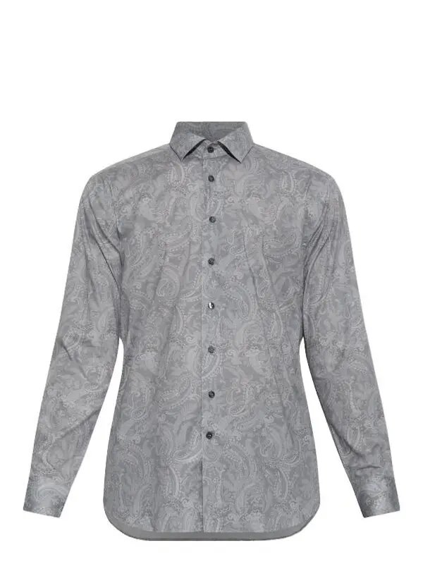 Etro Paisley-print Long-sleeve Shirt - Gray