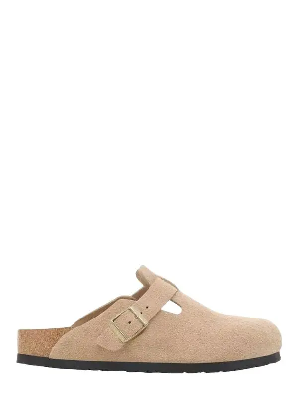 BIRKENSTOCK Boston Buckle Suede Clogs - Sandcastle