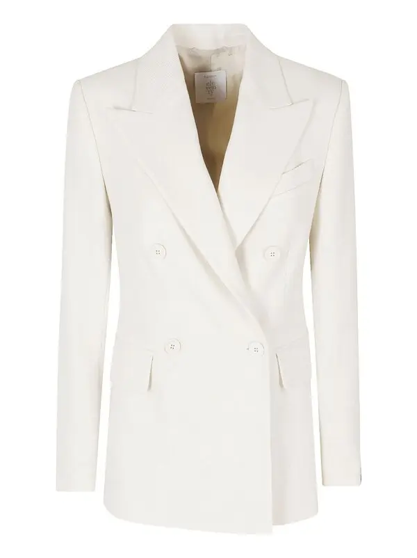 Eleventy Double-breasted Suit Jacket - Ivory