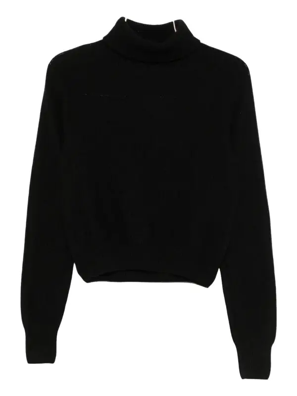 BASERANGE High Neck Ribbed Sweater - Black