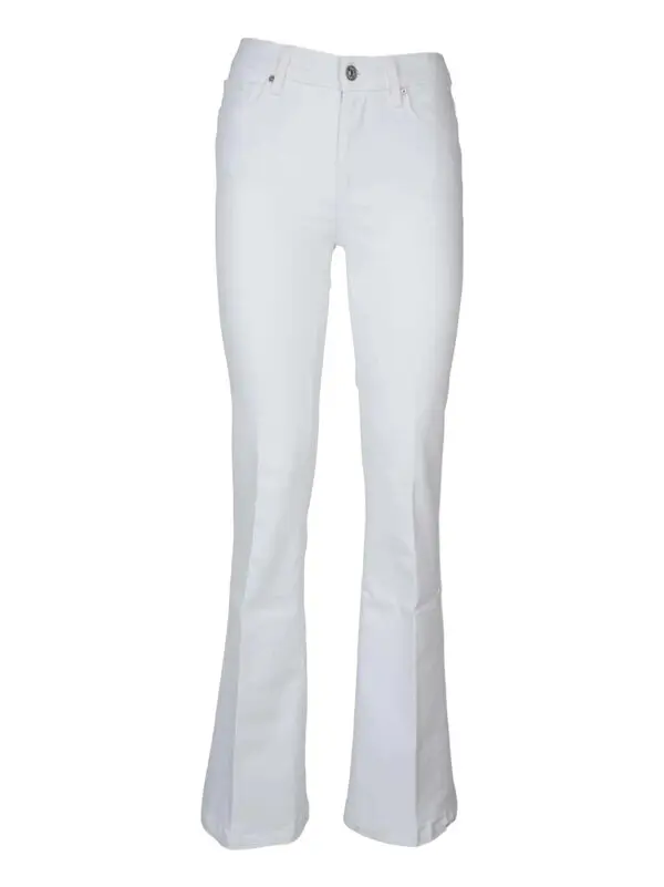 Paige Mid-rise Flared Jeans - White