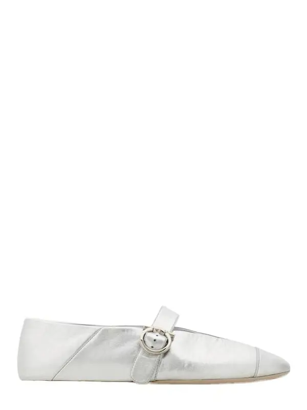 FERRAGAMO Gancini Ballet Flats - Silver