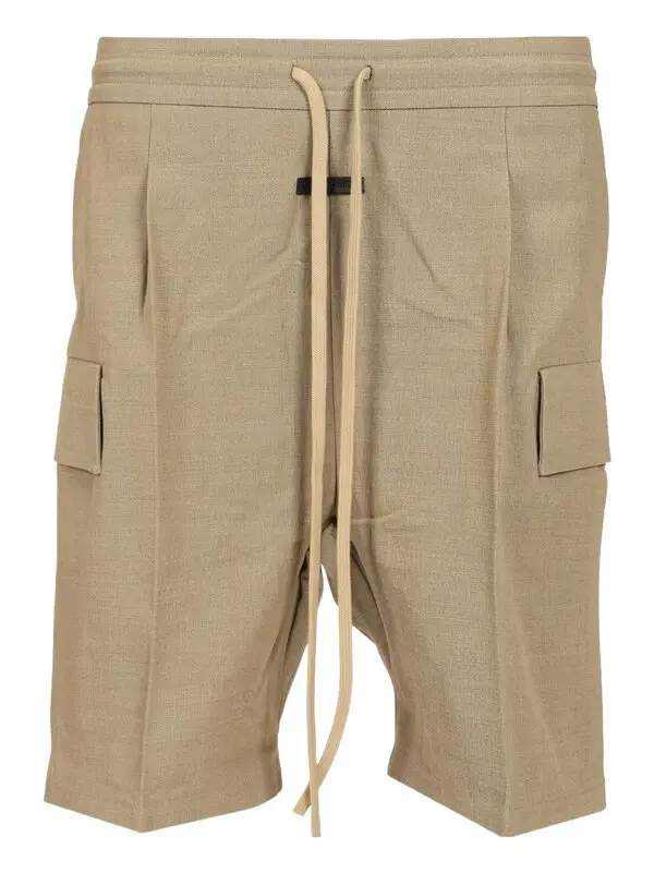 Fear Of God Logo Patch Drawstring Cargo Shorts - Beige