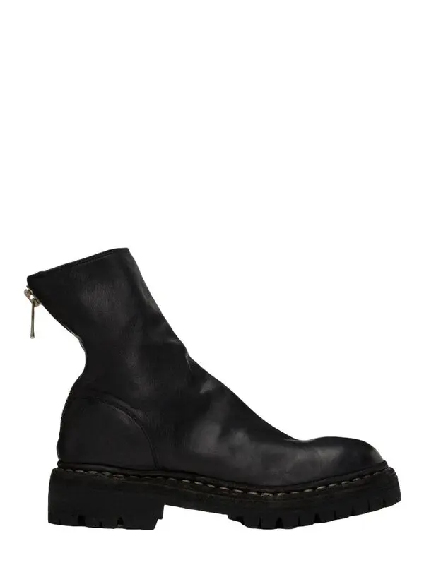 Guidi Zippered Short Boots - Black