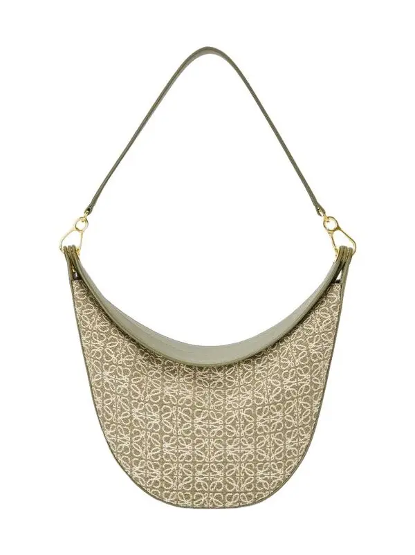 Loewe Luna Bag In Anagram Jacquard And Classic Calfskin - Nude