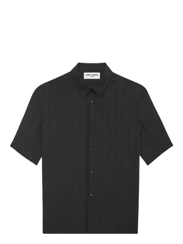 Saint Laurent Buttoned Short-sleeved Shirt - Black