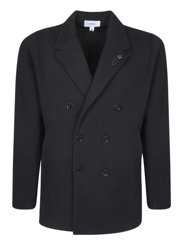LARDINI Double-breasted Cardigan - Black