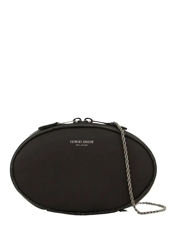 Giorgio Armani Oval Chain-link Clutch Bag - Black
