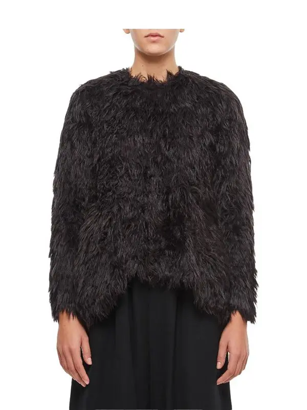Comme Des Garçons Long Sleeve Furry Sweater - Black