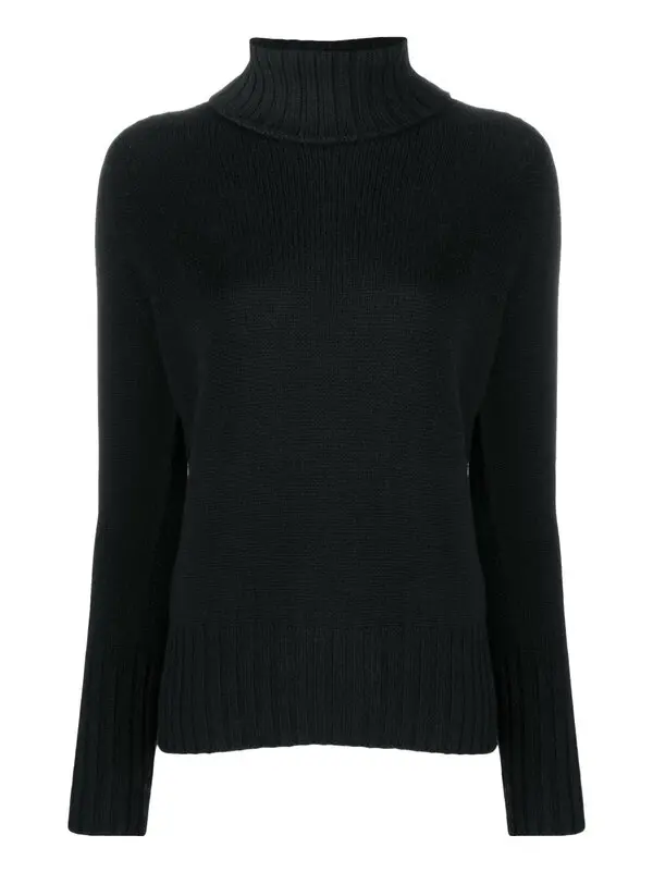 DRUMOHR Long-sleeve High-neck Sweater With Ribbed Trim - Blue