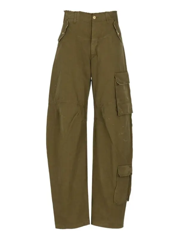 DARKPARK Distressed Wide-leg Cargo Jeans - Green