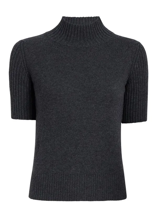 Khaite Cecil Mock-neck Knitted Sweater - Storm