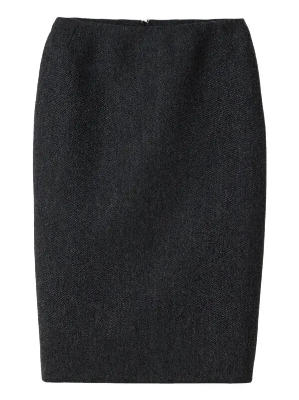 Miu Miu Midi Skirt With Rear Slit - Grey