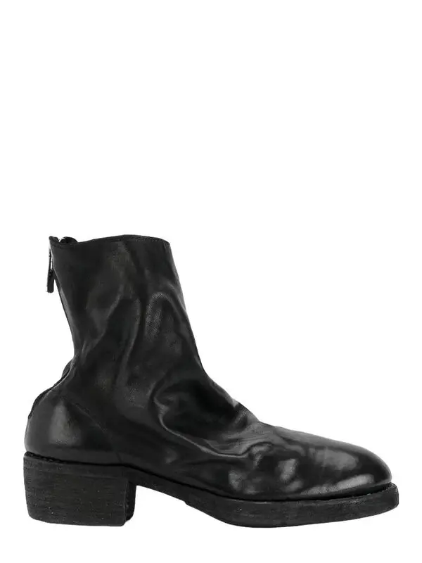 Guidi Soft Zipped Ankle Boots - Black