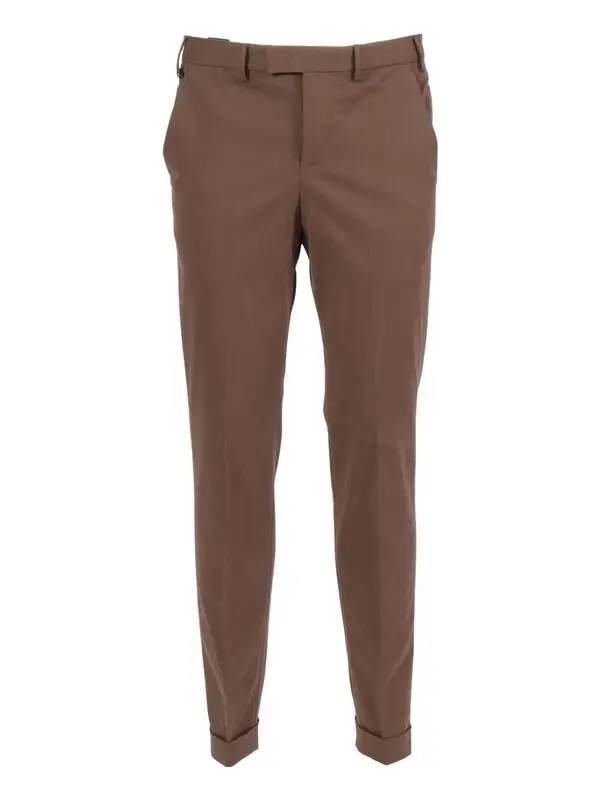PT TORINO Flat Front Trousers - Brown