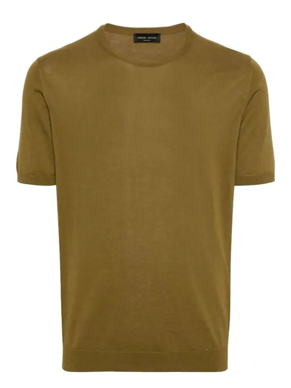 ROBERTO COLLINA Short-sleeved Crew Neck T-shirt - Green