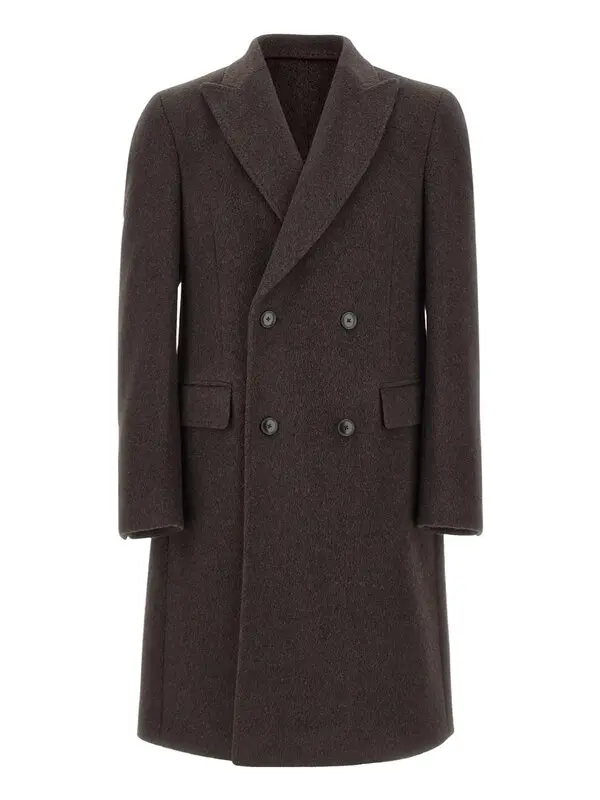 Hugo Boss Double-breasted Long-sleeved Coat - Black