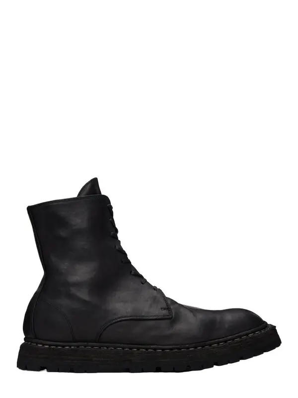 Guidi Soft Horsehide Lace Up Ankle Boots - Black