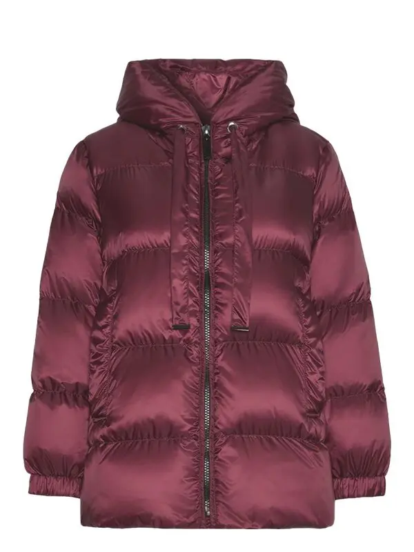 Max Mara Long Sleeved Padded Jacket With Hood - Red
