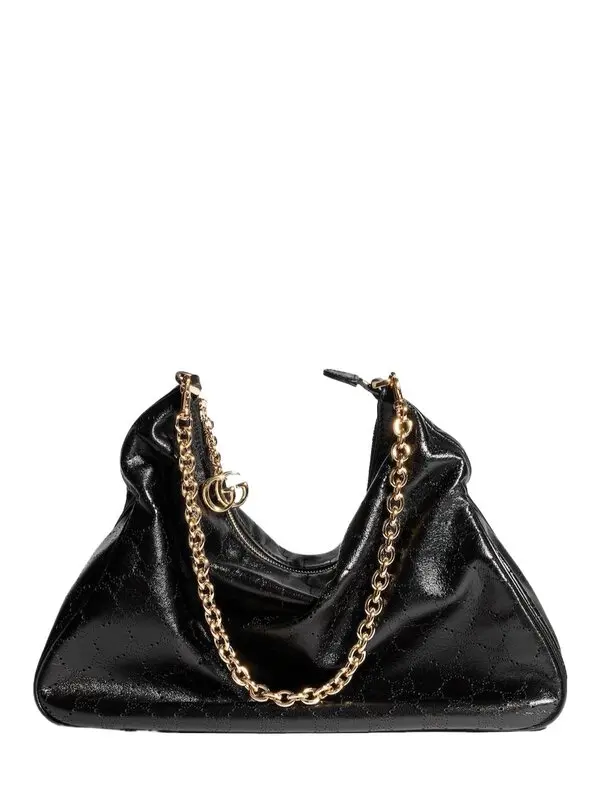 Gucci Lady Lunetta Chain Medium Shoulder Bag - Black